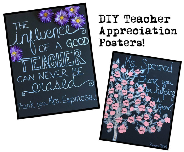 DIY Teacher Appreciation Poster Ideas - Caffeine & Grace